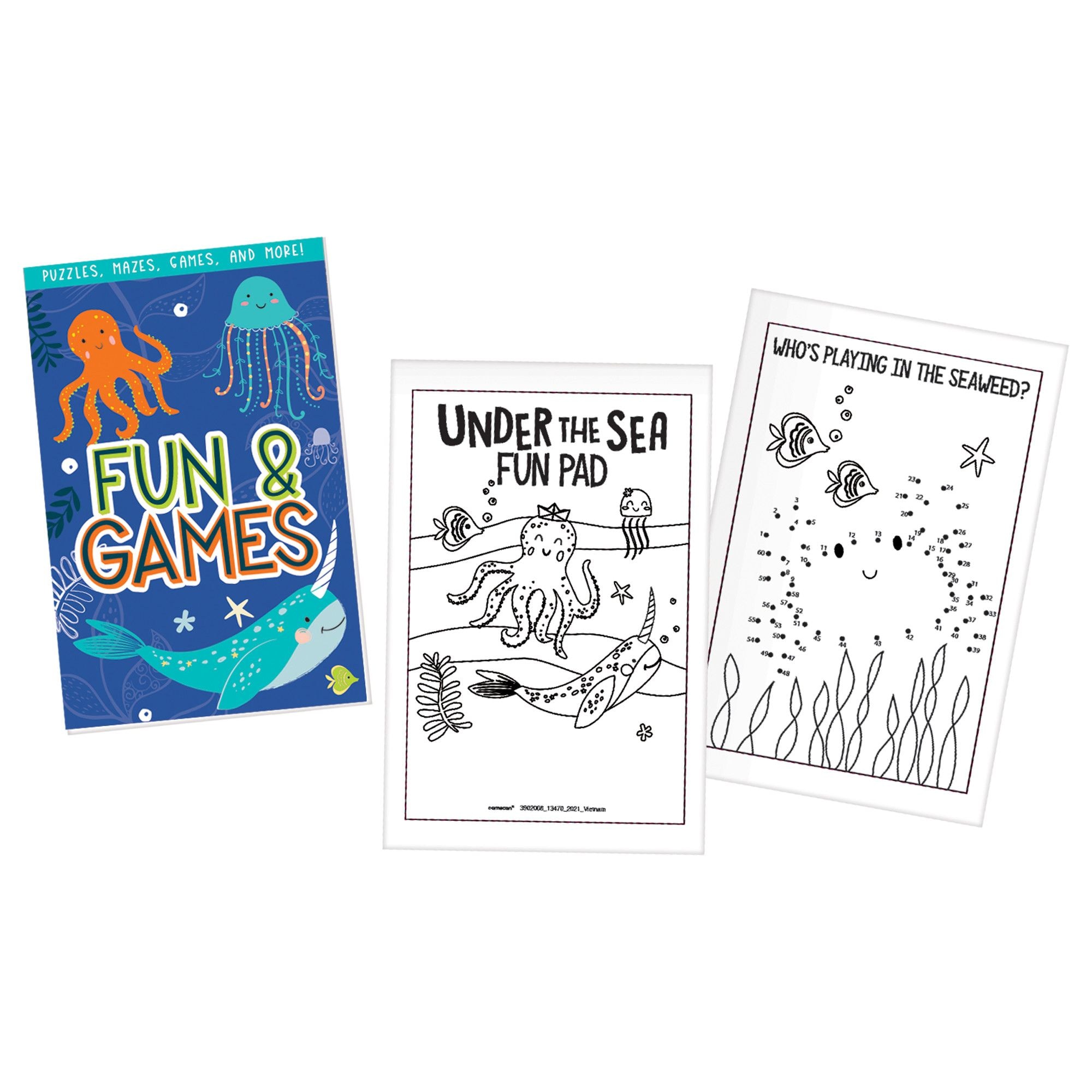 Under the Sea Fun Pads Colouring Sheets, Black/White, 8-pk, for Arts ...