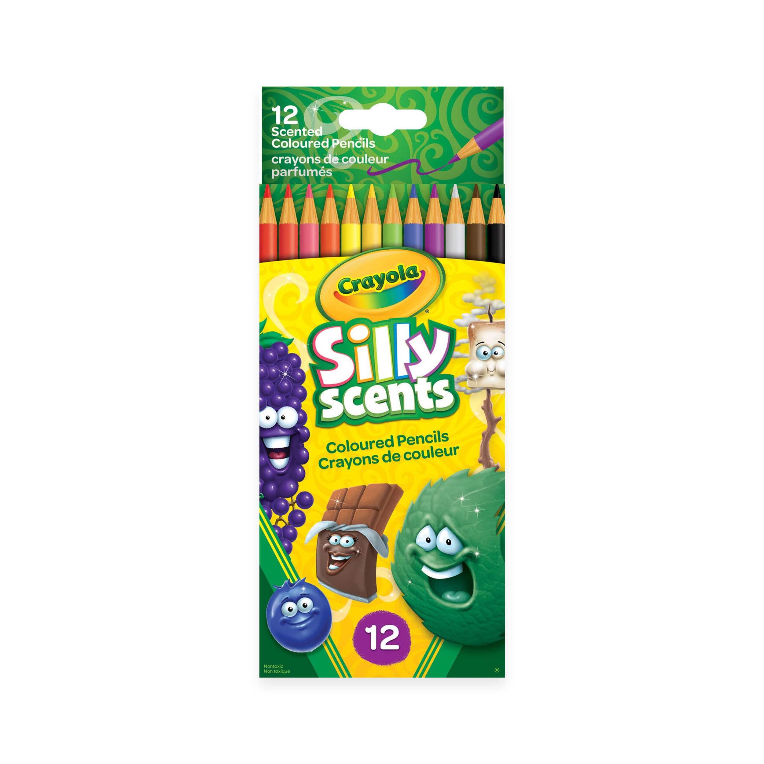 Crayola Silly Scents Coloured Drawing Pencils Multi Coloured 12 Pk For Arts And Craftsbirthday