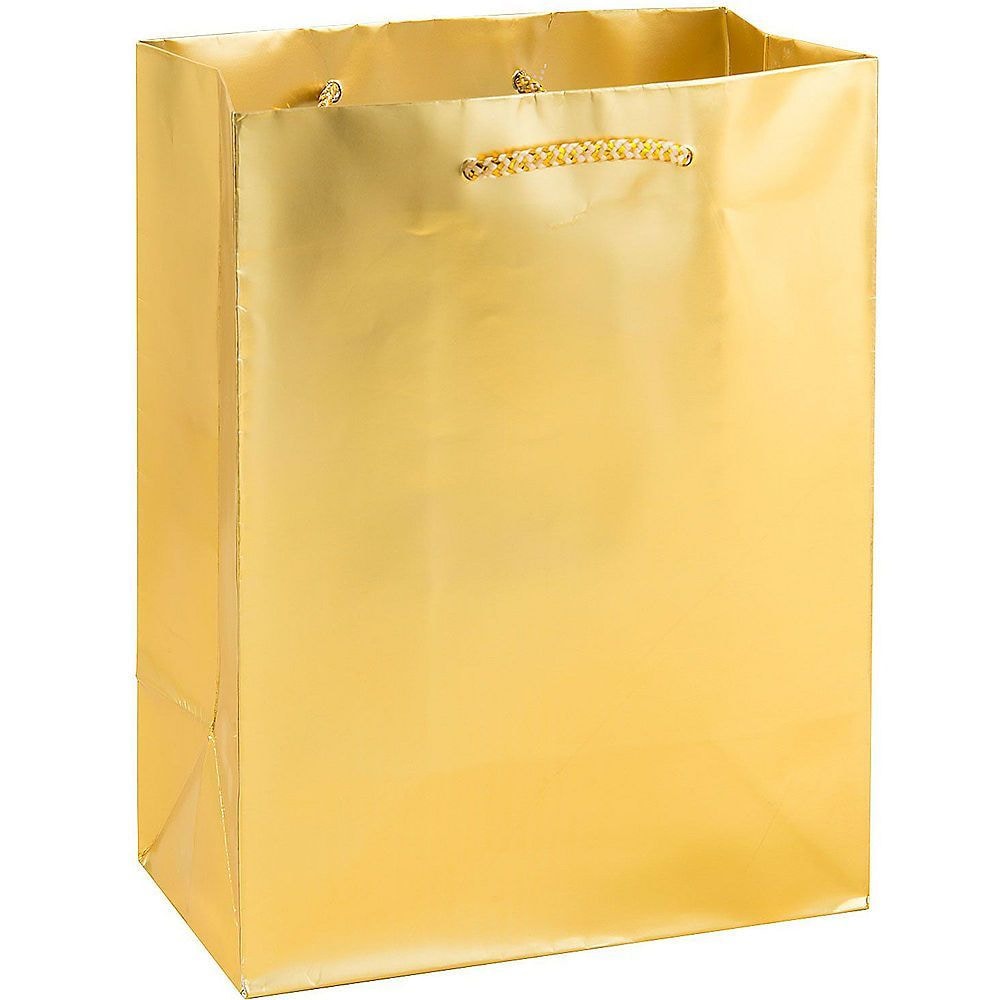 Metallic Paper Gift Bag, Gold, 17.75-in, for Birthday/Wedding ...