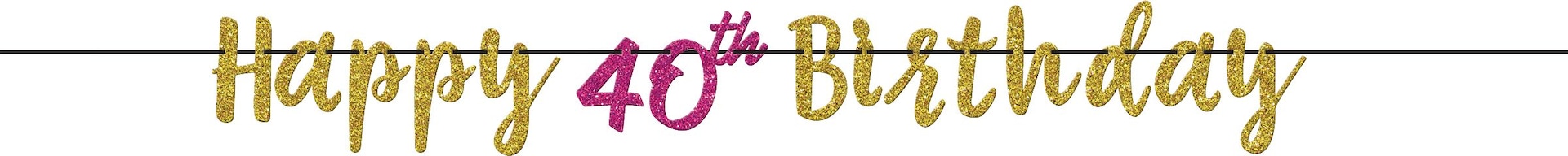Glitter 40th Birthday Letter Banner | Party City