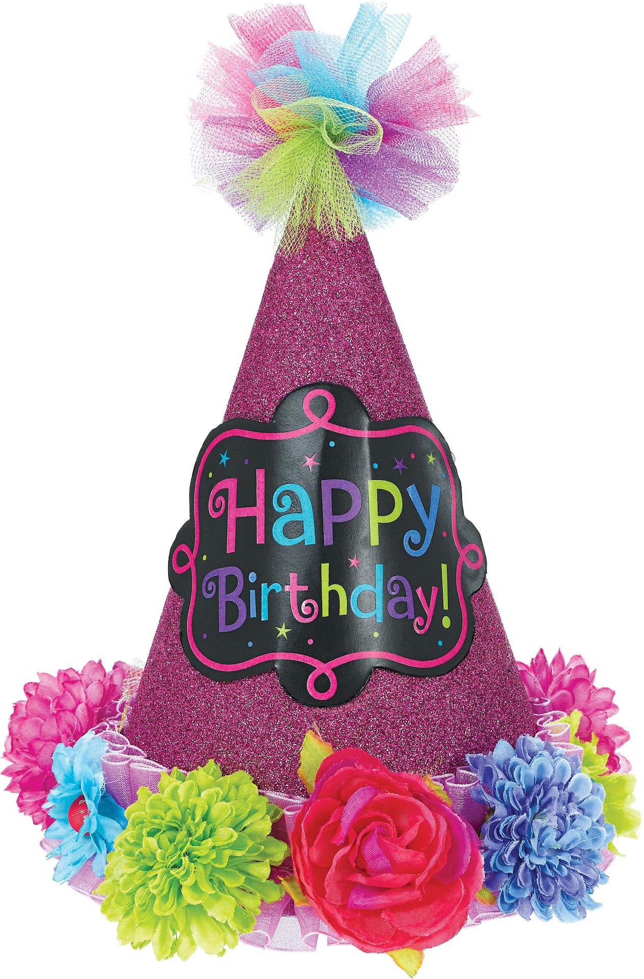 Bright Flowers Happy Birthday Party Hat | Party City