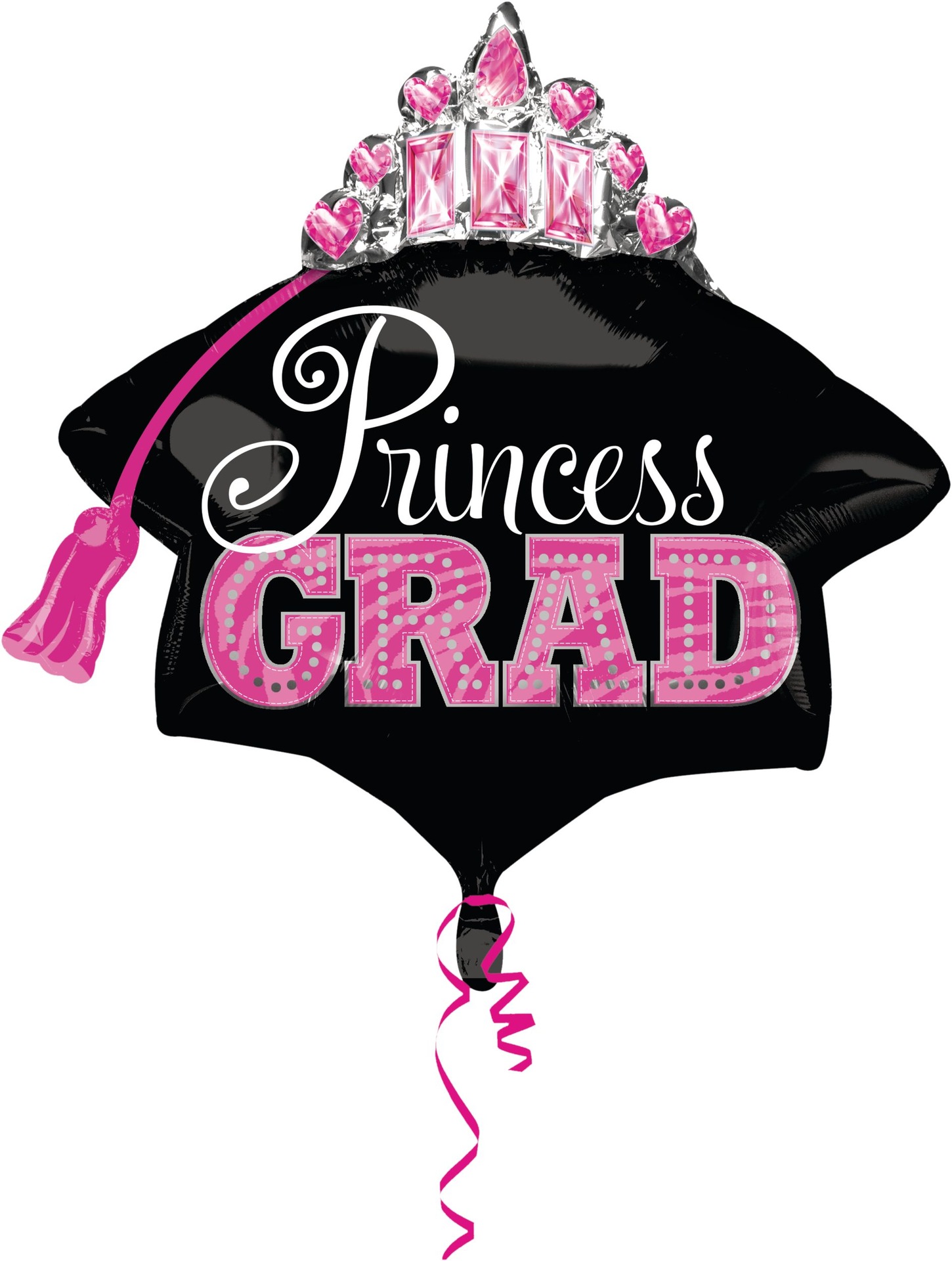 Princess Grad Tiara Graduation Foil Balloon, Helium Inflation Included ...