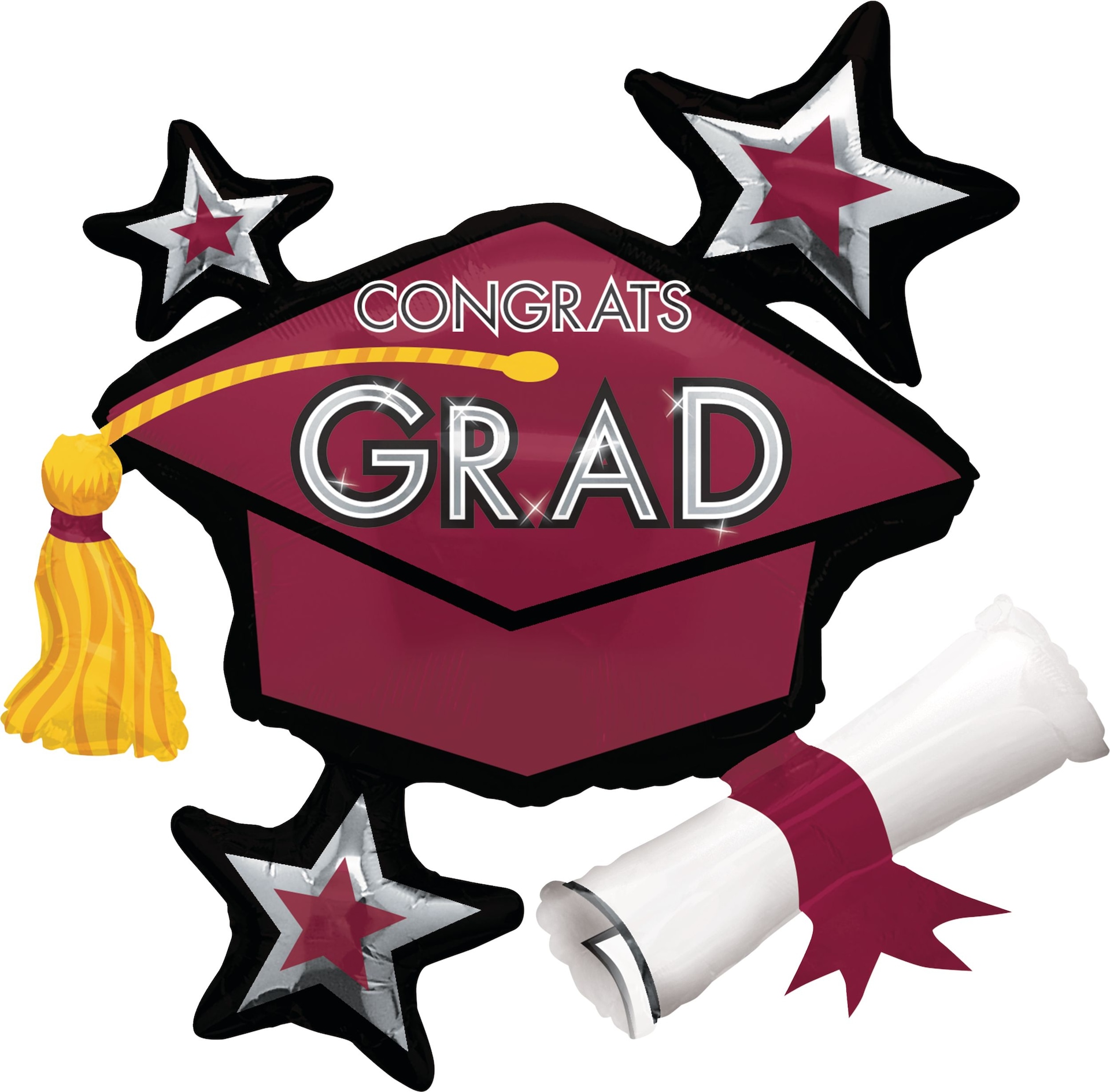 Graduation Cap Star Graduation Foil Balloon, Helium Inflation Included ...