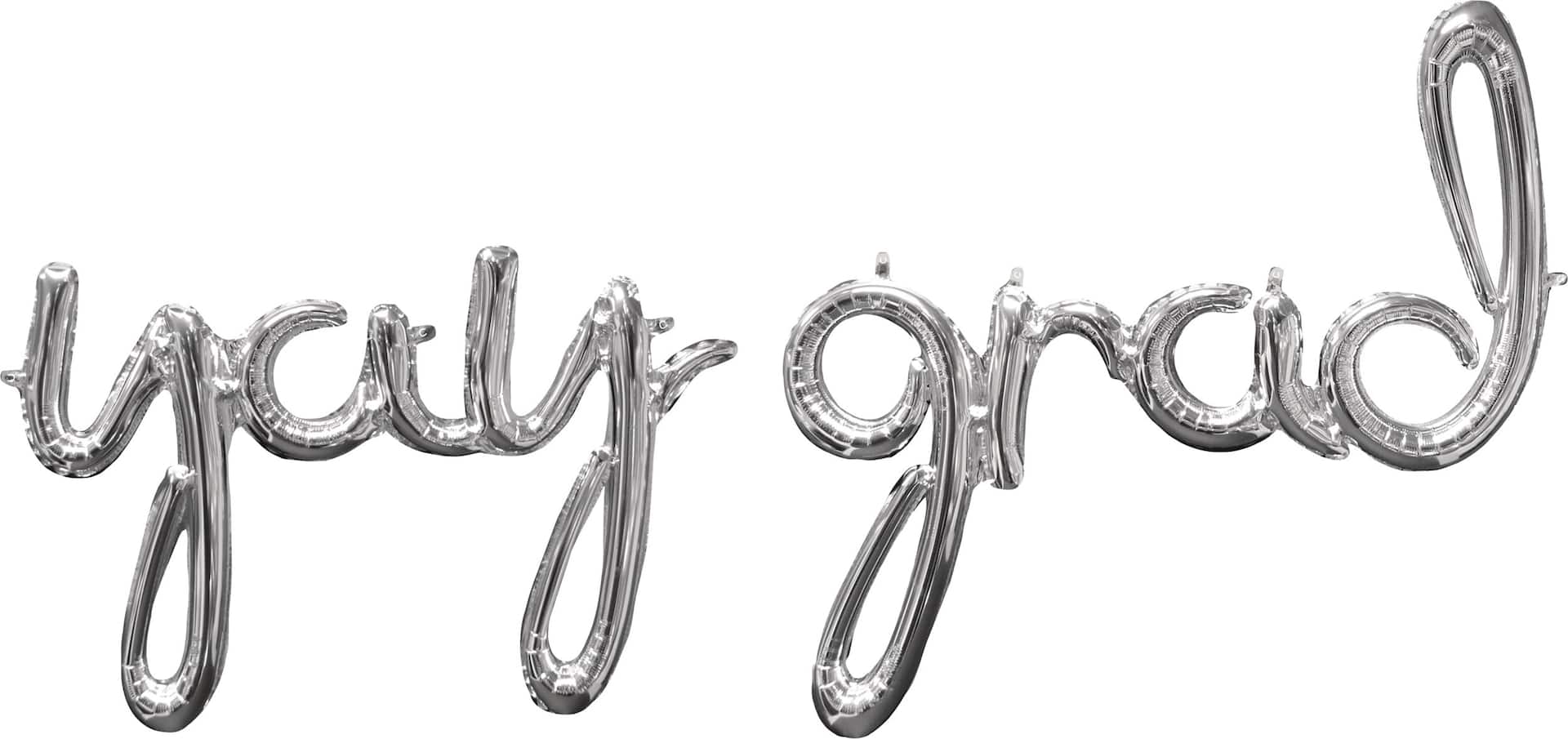 Ballon En Aluminium Satiné Lettres Yay Grad Argent 33 Po Paq 2
