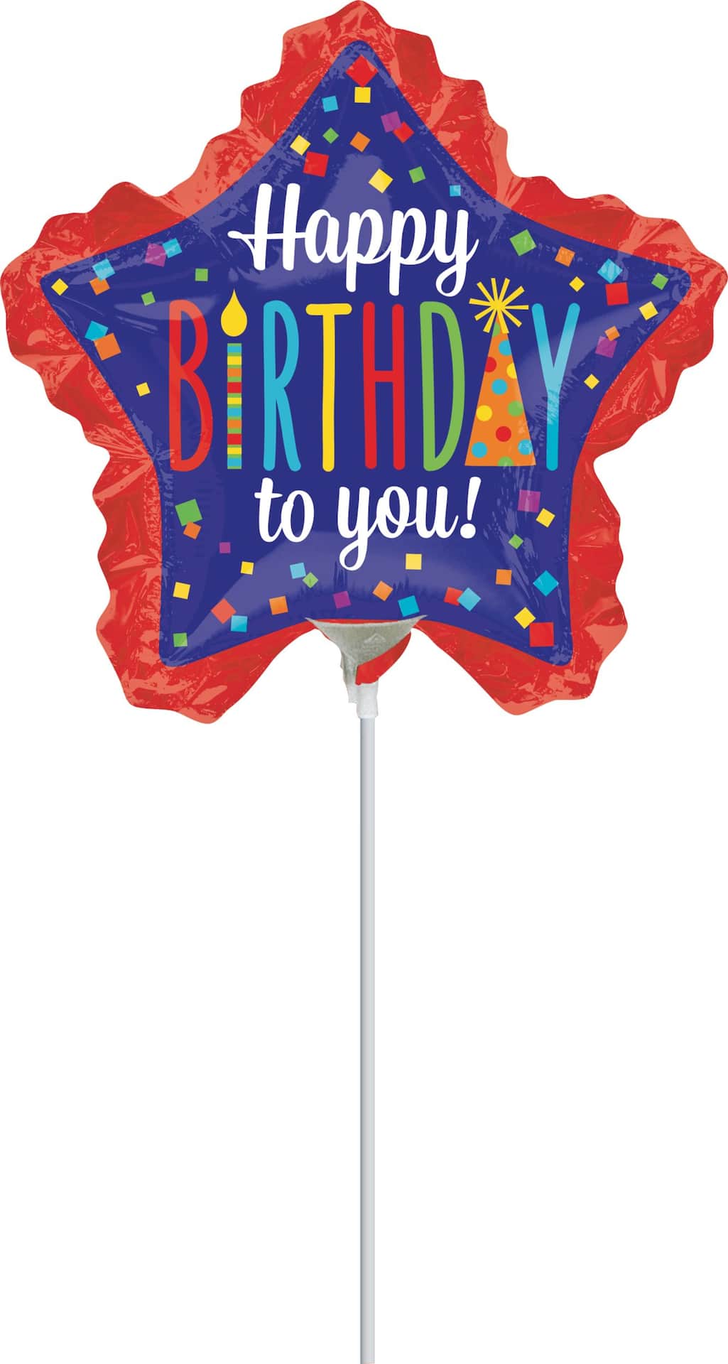 Mini Ballon En Aluminium Satiné étoile Happy Birthday To You Bleu