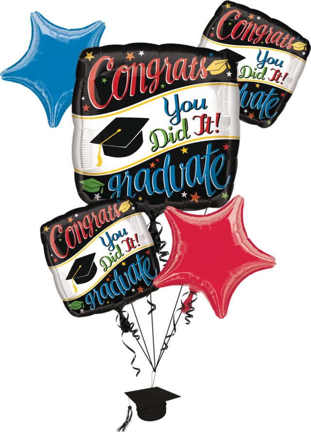 Bouquet De Ballons En Aluminium Coloré « Congrats Graduate Gonflage