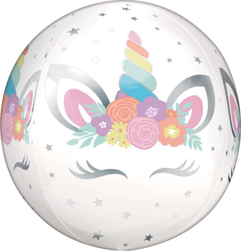Ballon En Aluminium Licorne See Thru Orbz Pour Fête Danniversaire