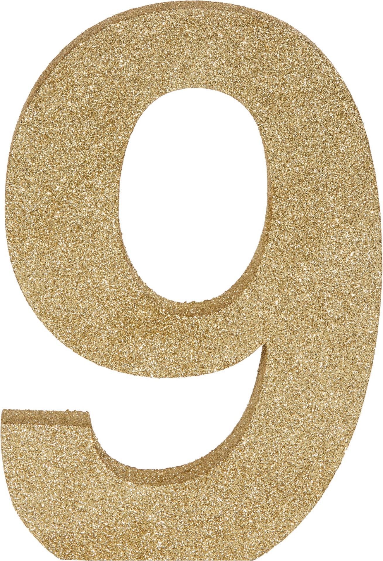 0-9 Numbers Glitter Number Sign, Gold, 10-in, for Wedding/Anniversary ...