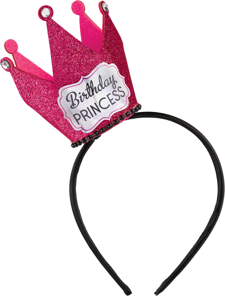 Glitter Pink Birthday Princess Crown Headband | Canadian Tire