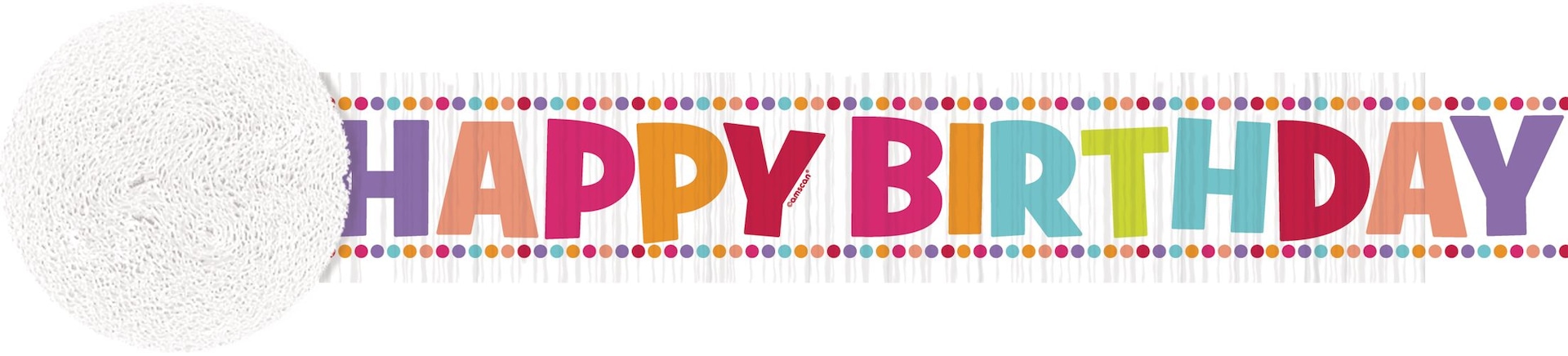 Birthday Party Streamer with "Happy Birthday" message, Multi-Colour ...