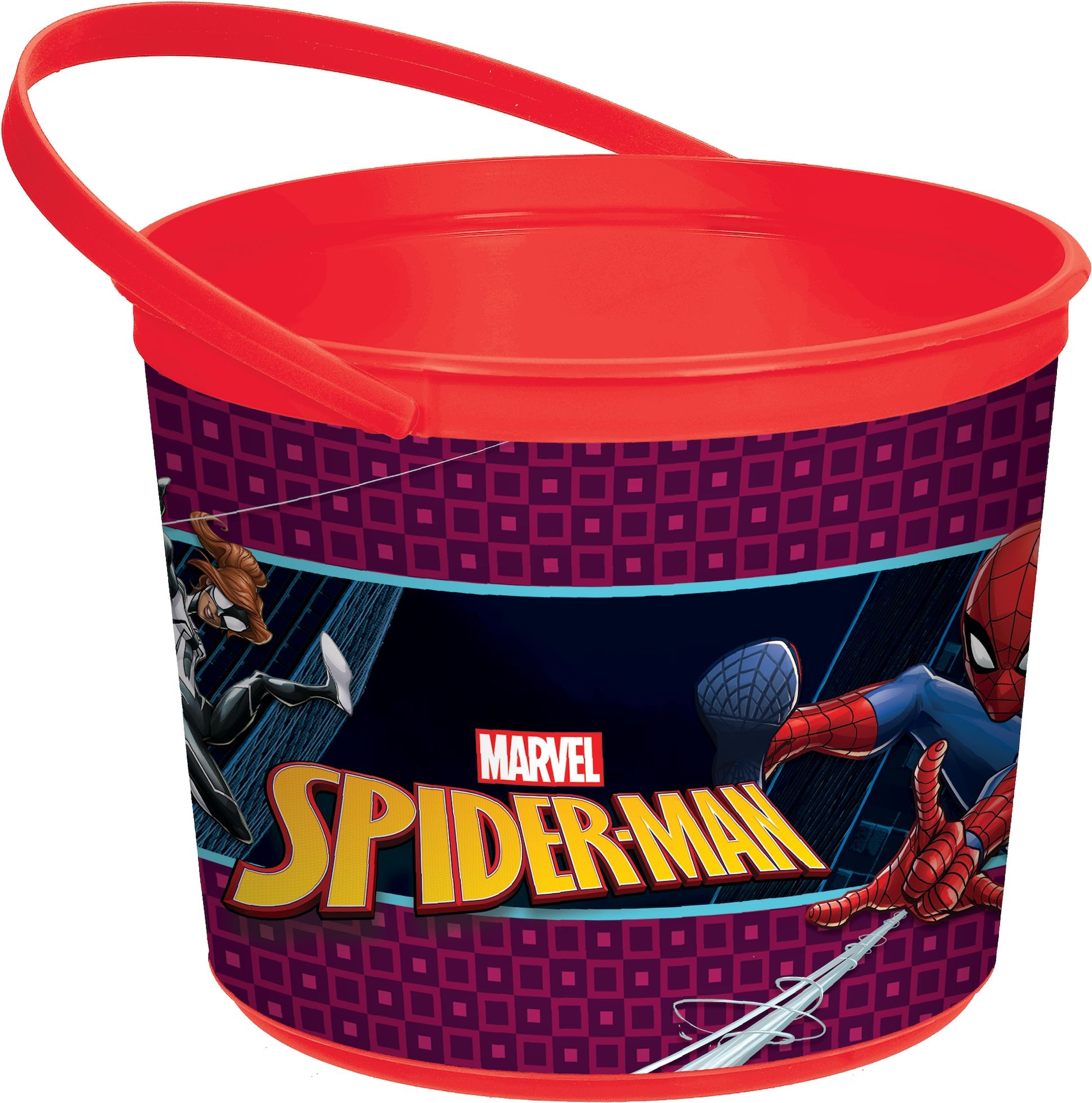 Disney Marvel Spider-Man Round Plastic Reusable Favour Container Pail ...