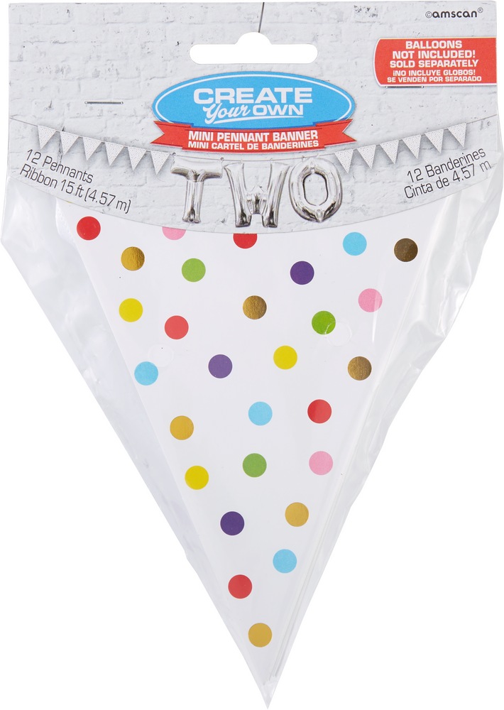 Mini Create Your Own Rainbow Polka Dots Pennant Banner | Canadian Tire