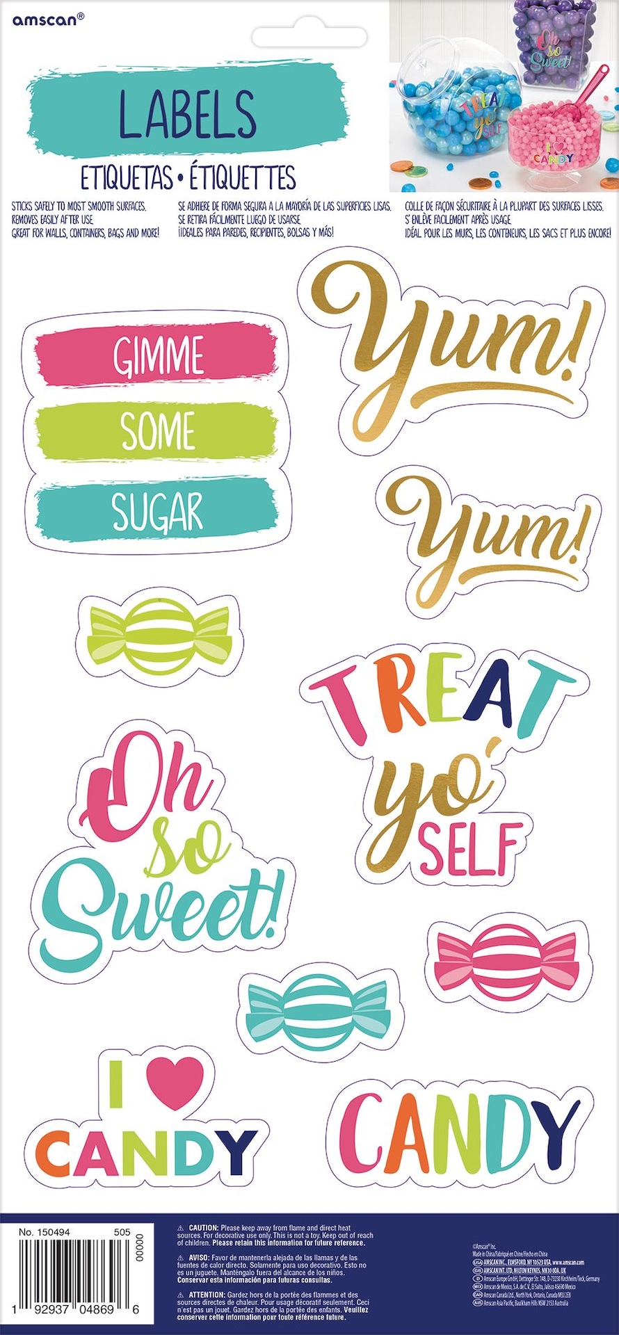 "Oh So Sweet" Sweet Treats Label Decals, Multi-Coloured, 3-in, 10-pk ...