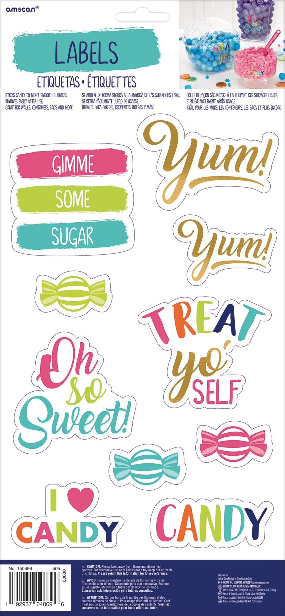 "Oh So Sweet" Sweet Treats Label Decals, Multi-Coloured, 3-in, 10-pk ...