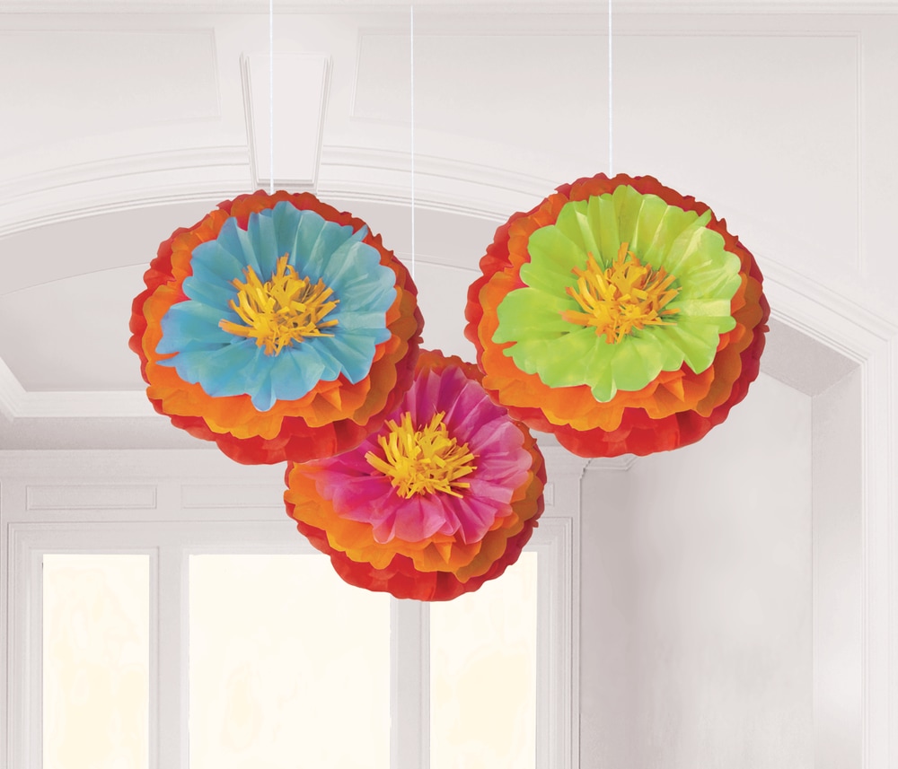 Fiesta Flower Tissue Pom Poms, 3-pk | Canadian Tire