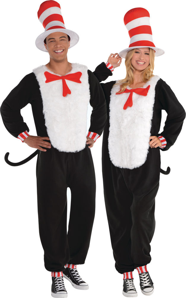Dr Seuss Cat In The Hat One Piece Adult Costume Party City