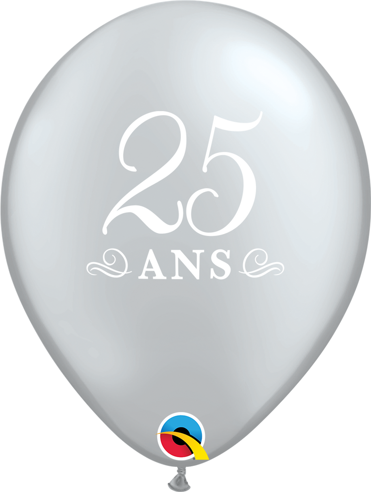 Helium Latex Round Birthday Balloon, 25 Ans, Silver | Canadian Tire