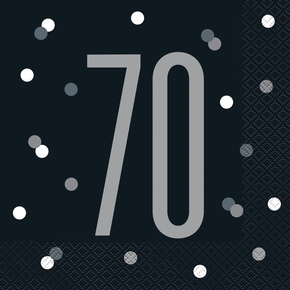 Unique Black and Silver Number 70 Luncheon Napkins, 16-pk | Canadian Tire