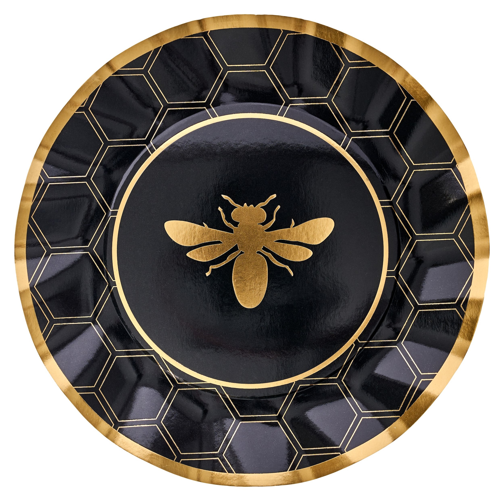 Sophistiplate Honeybee Round Bordered Trimmed Paper Disposable Dinner ...
