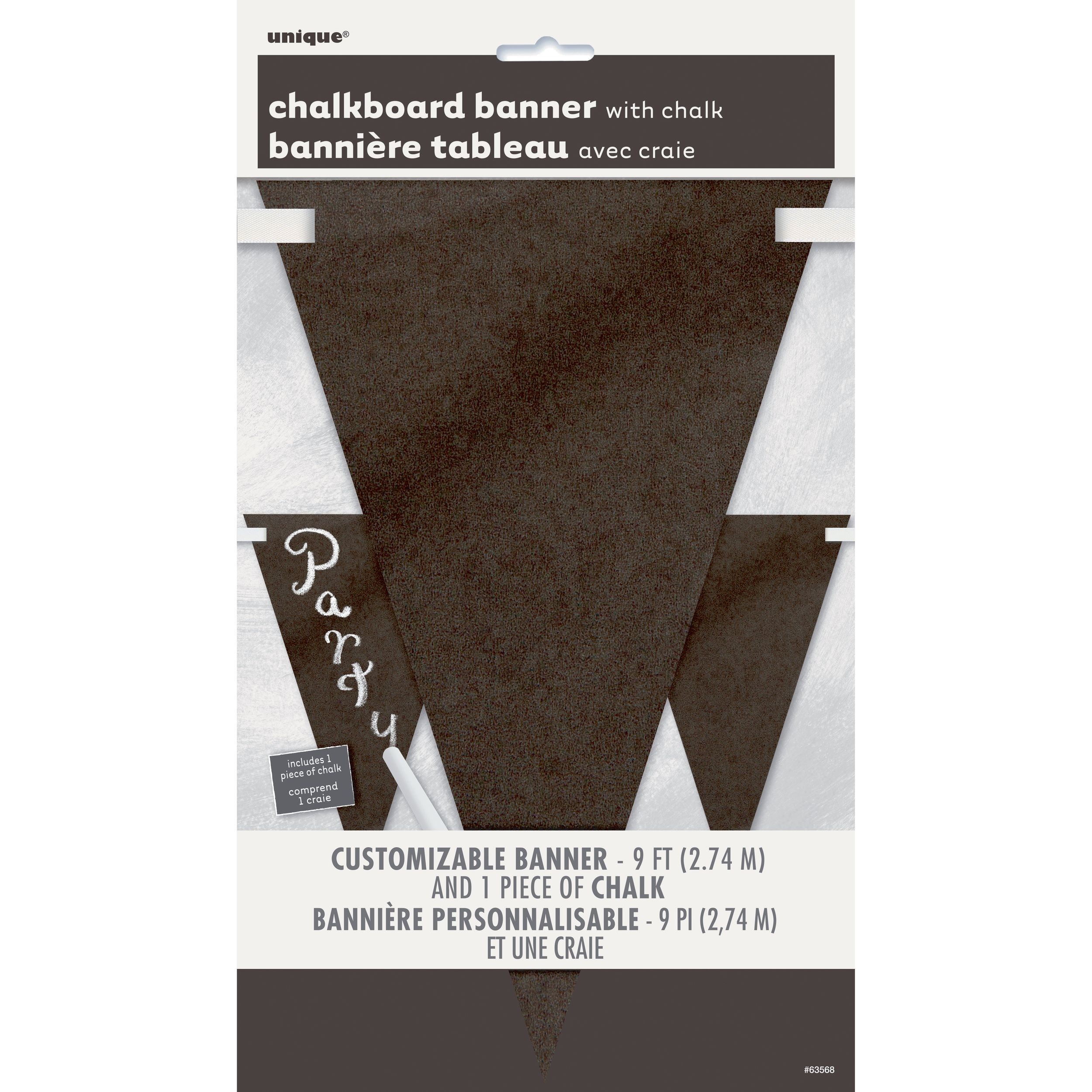 Chalkboard Pennant Hanging Garland Banner Decoration, Black, 9-ft, for ...