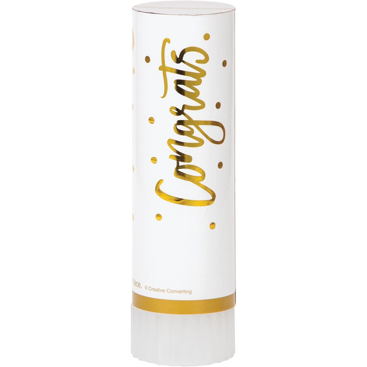 "Congrats" Confetti Cannon Poppers, Gold/White, 8-pk, for Graduation ...