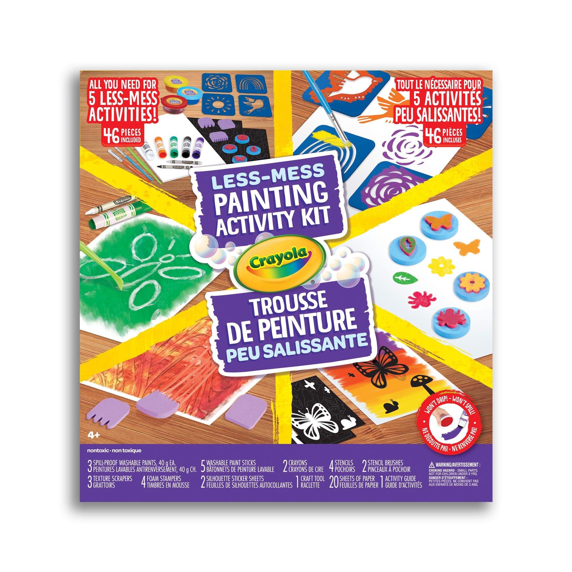 Crayola Less Mess Painting Activity Kit with Paints, Stamps & More ...