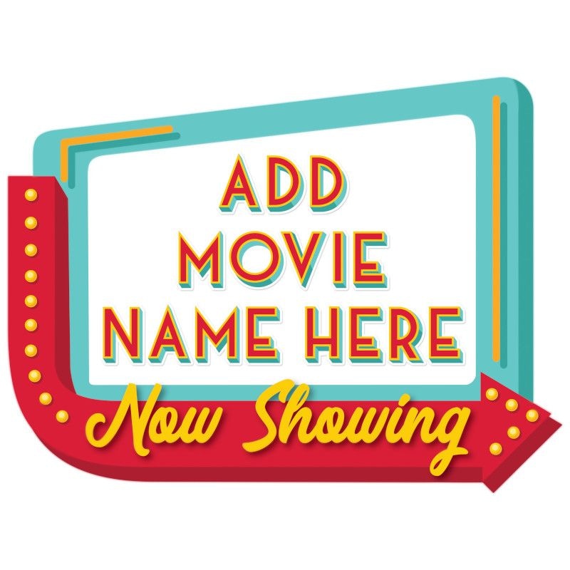 Movie Night "Now Showing" DIY Customizable Hanging Sign Decoration, Red ...