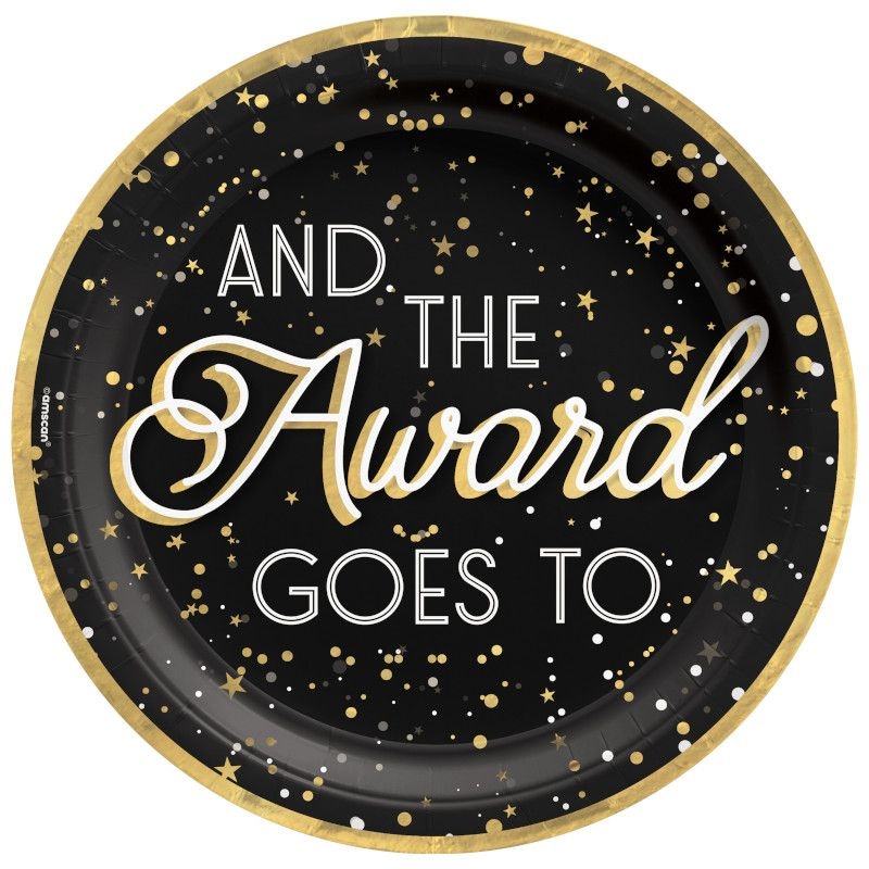 Awards Night "And the Award Goes To" Round Paper Disposable Dinner ...