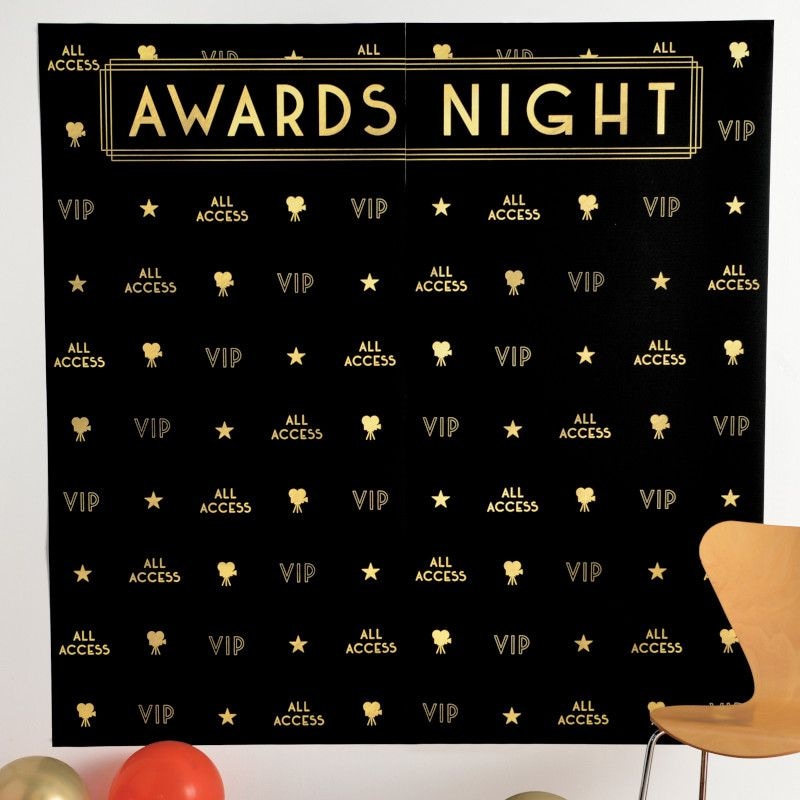 Awards Night "VIP" Plastic Scene Setter Background Decoration, Black ...