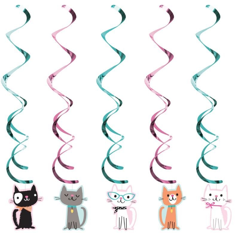 Guirlandes spirales Fête de chat et chaton, paq. 5 | Party City
