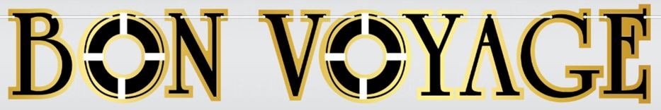 Banderole Bon voyage, noir/or | Party City