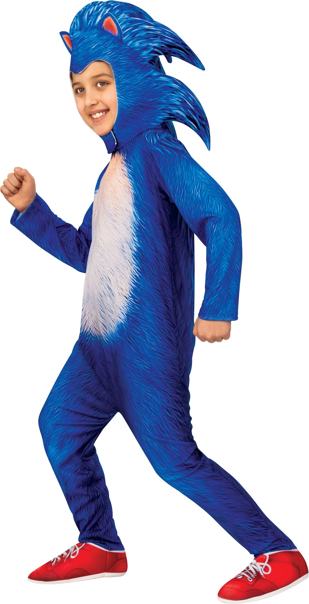 Kids' Sonic the Hedgehog Deluxe Sonic Blue Jumpsuit with Hood/Gloves ...