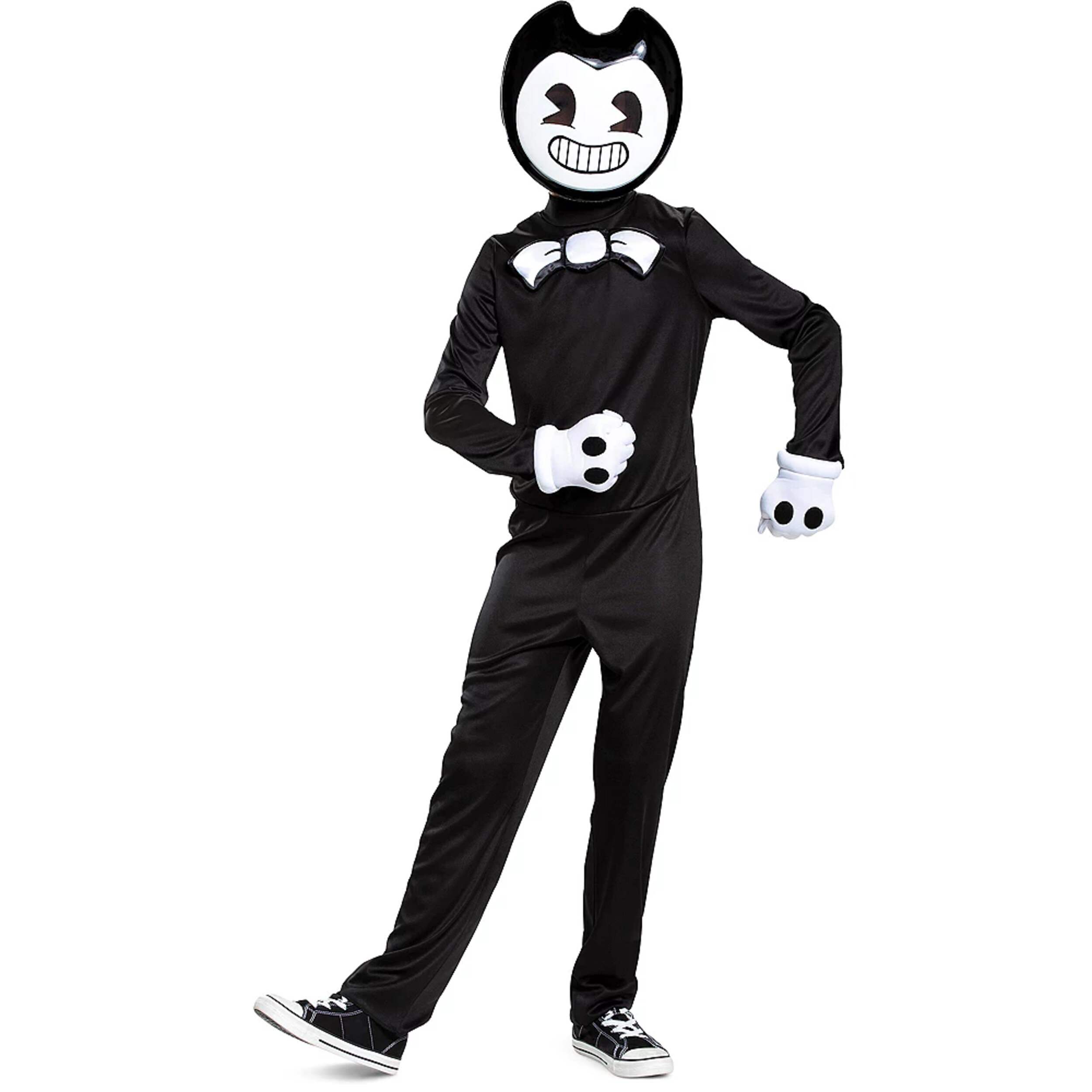 Kids' Bendy Black/White Jumpsuit with Mask & Gloves Halloween Costume, Assorted Sizes | Party City