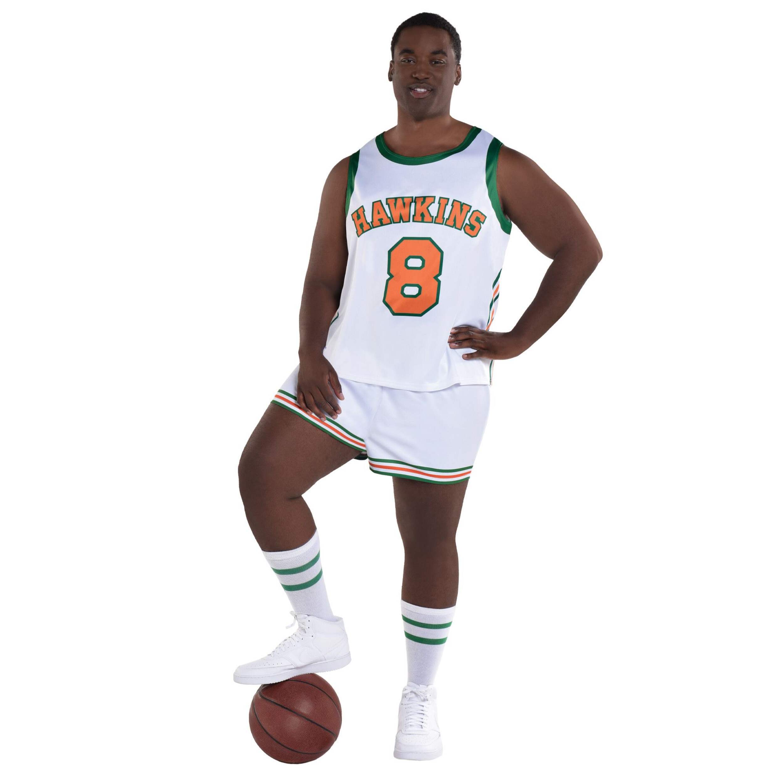 Men's Stranger Things Lucas White Basketball Uniform Halloween Costume ...
