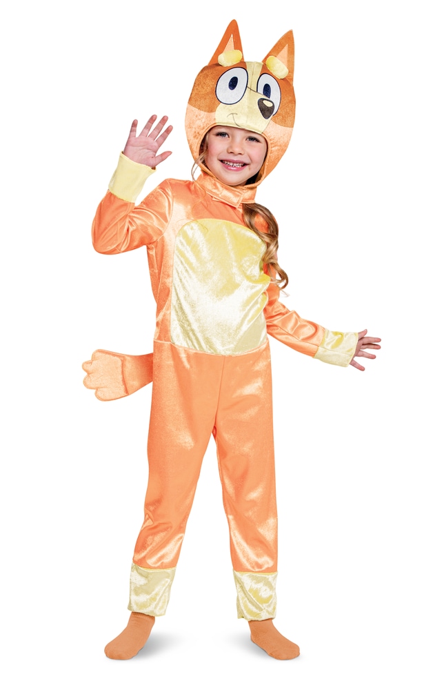Toddler & Kids' Disney Bluey Chilli Heeler Orange Jumpsuit with Hood Halloween Costume, Assorted ...