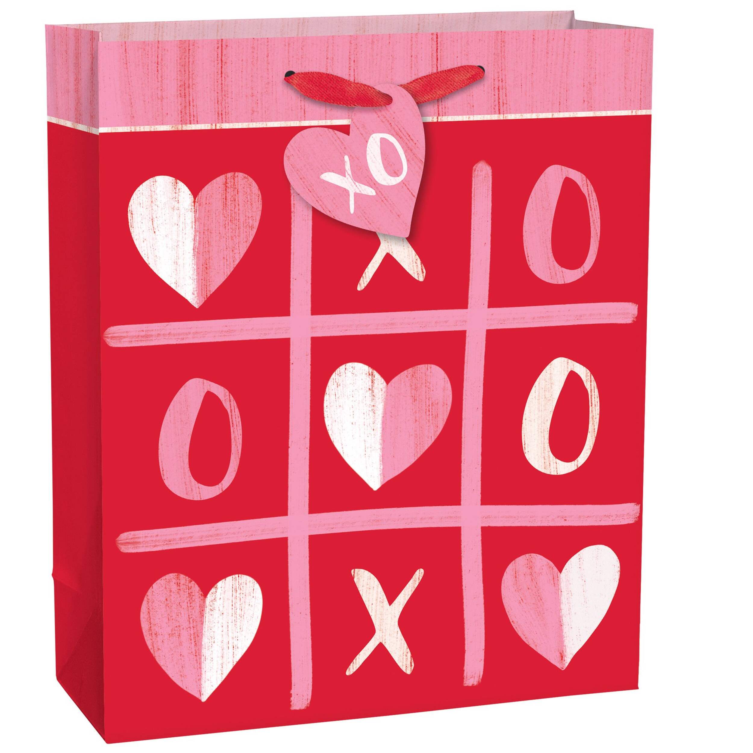 "XOXO" Paper Gift Bag, Red/Pink, 16-in, for Valentine's Day | Party City