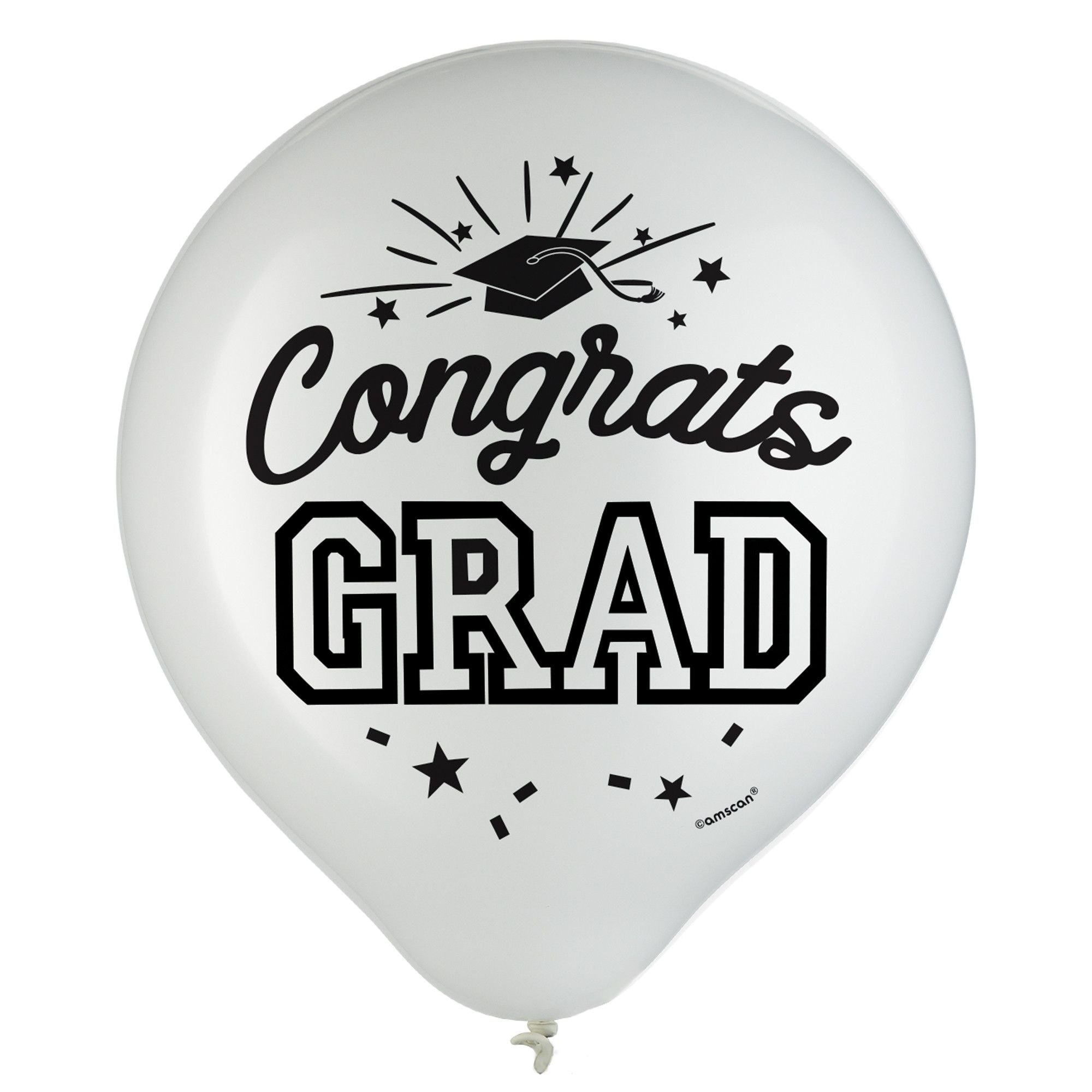 Congrats Grad Latex Balloons, White, 12-in | Canadian Tire