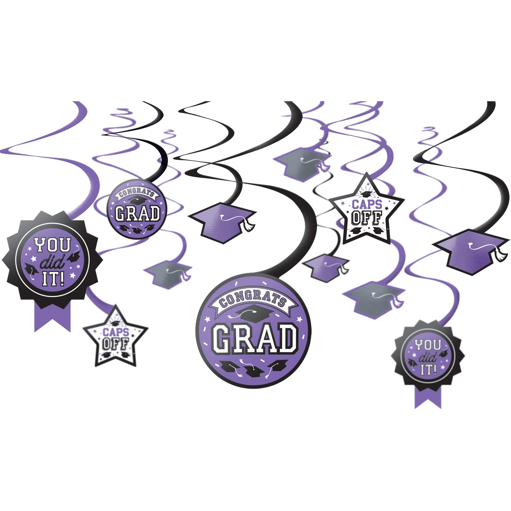 Grad Value Pack Swirl Decorations, Purple | Canadian Tire