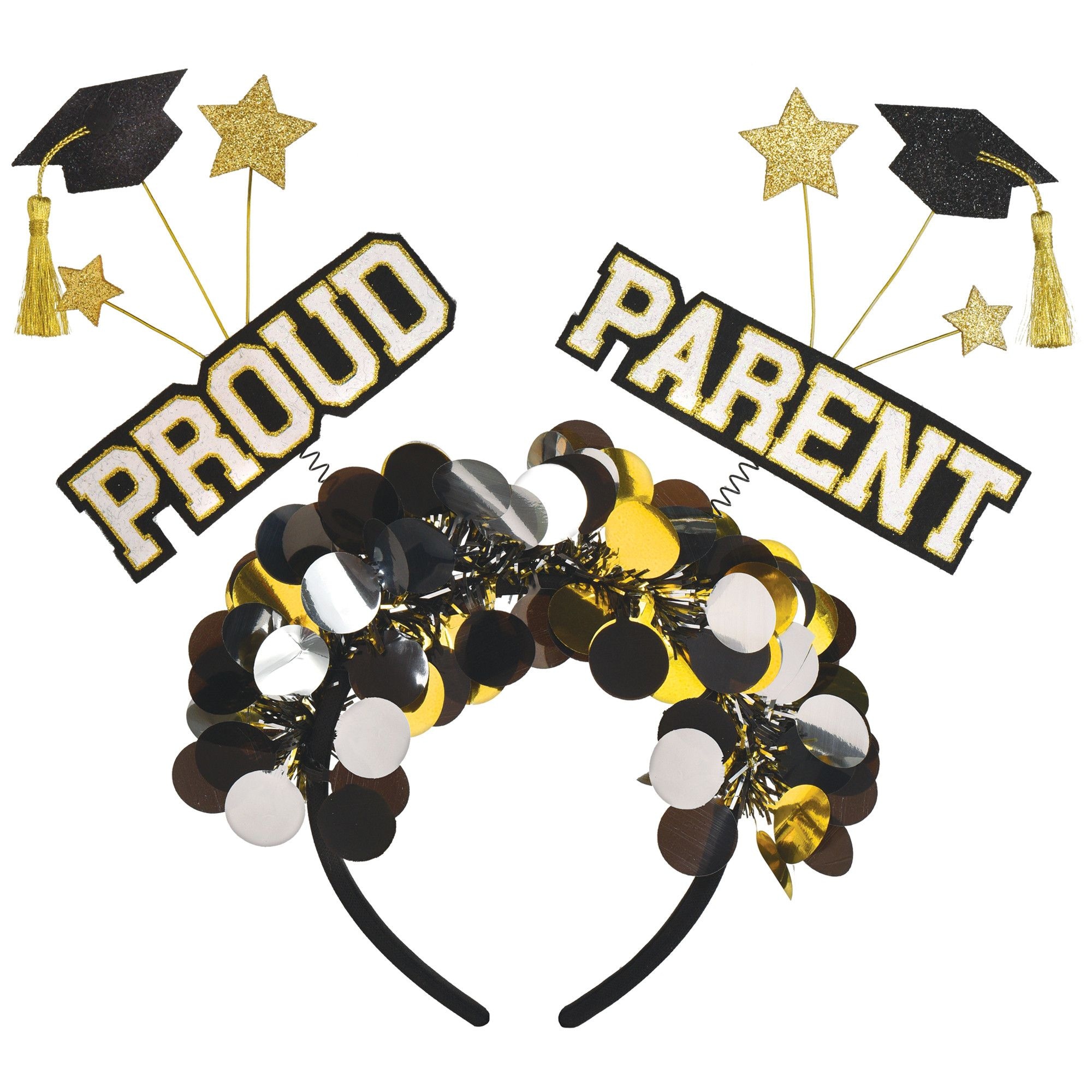 Proud Parent Pom Pom Bopper Graduation Headband Accessory, Black, Age 5 ...