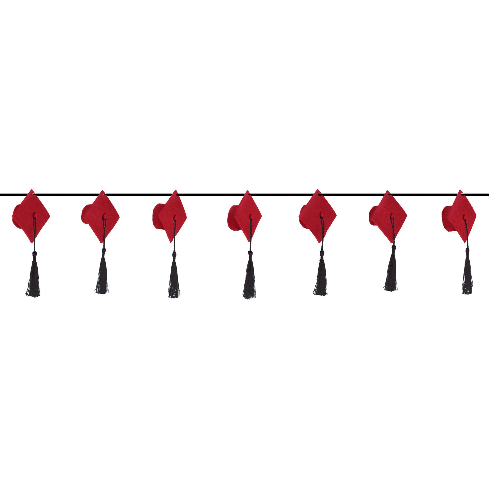 Dimensional Felt Grad Cap Garland, Red | Party City