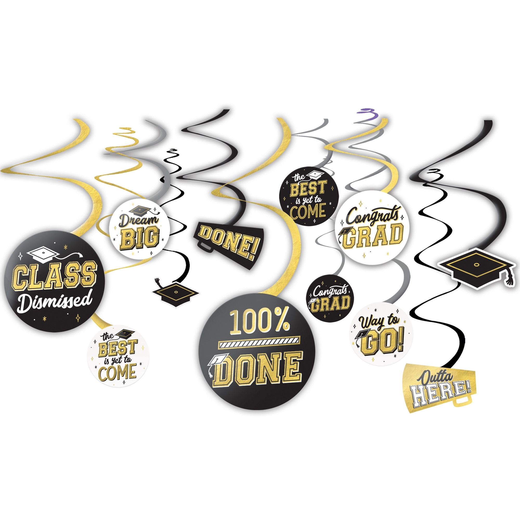 Value Pack Graduation Hanging Spirals, Graduation Party Decoration ...