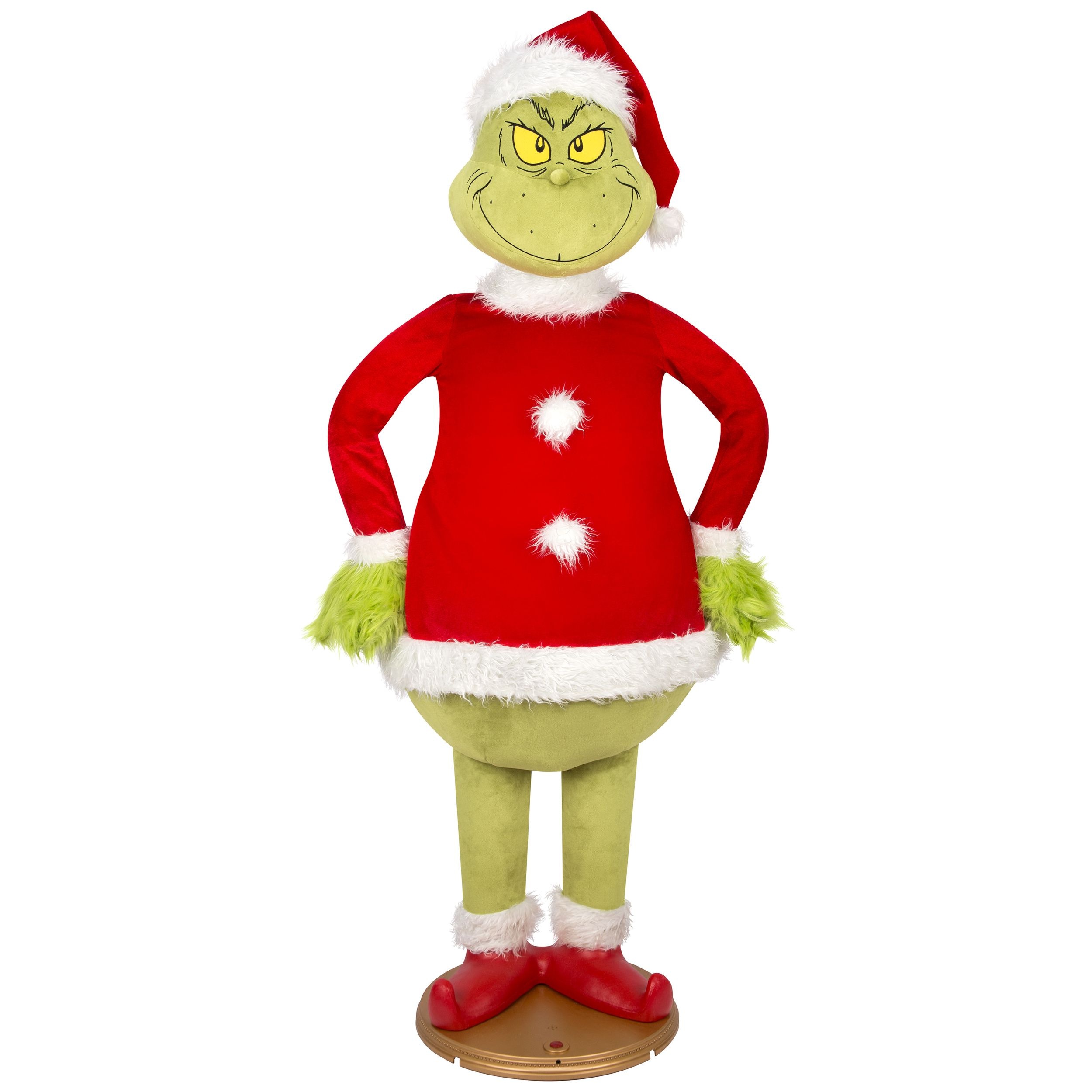 Life-Size Musical Animated Talking Grinch, Green/Red, 67-in, Indoor ...