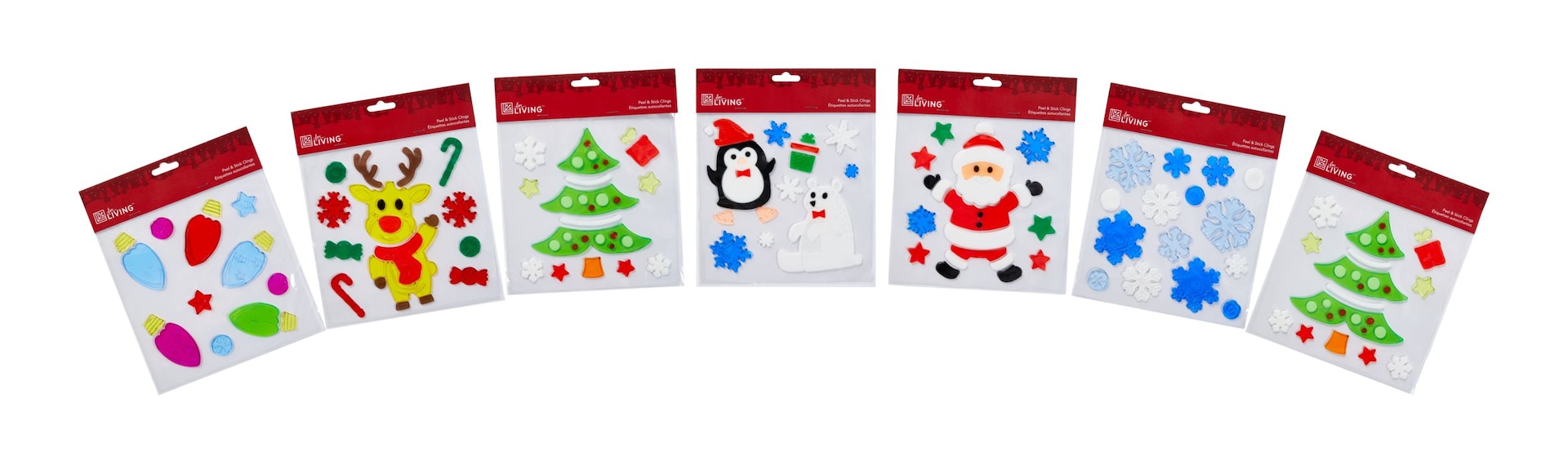Design Group Decorative Christmas Wall/Window Gel Clings, Random Design ...