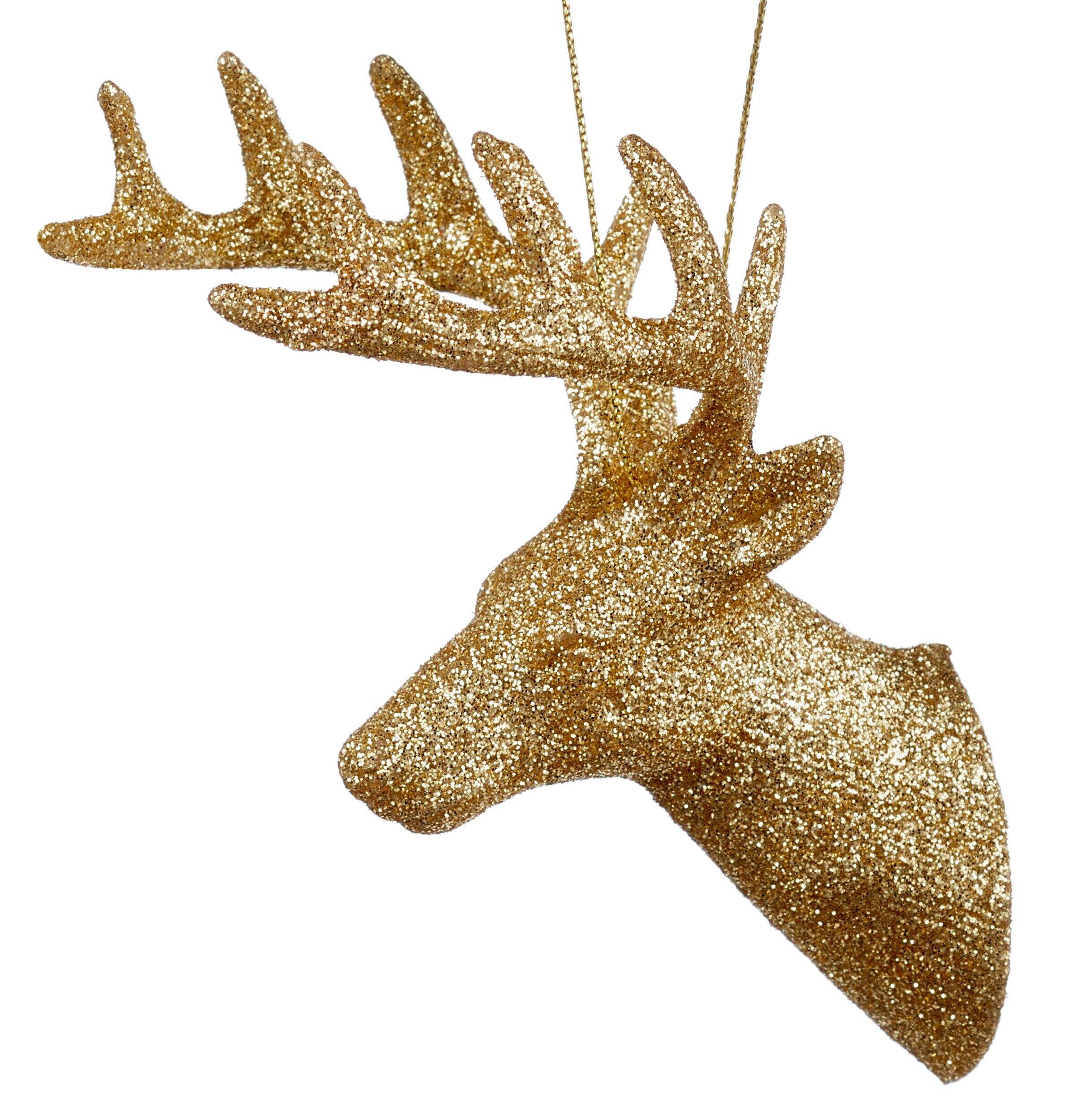Canvas Gold Collection Glitter Stag Head Ornament 5 In Canadian Tire