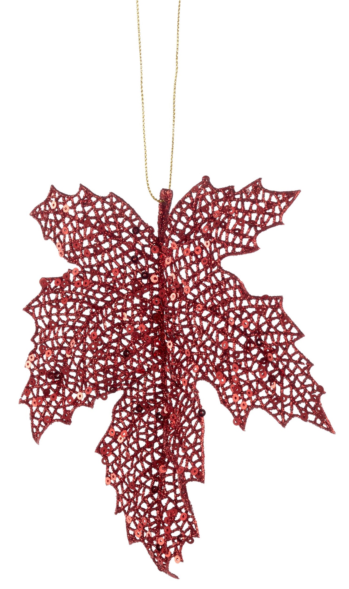 CANVAS Red Collection Glittering Decoration Maple Leaf Christmas ...