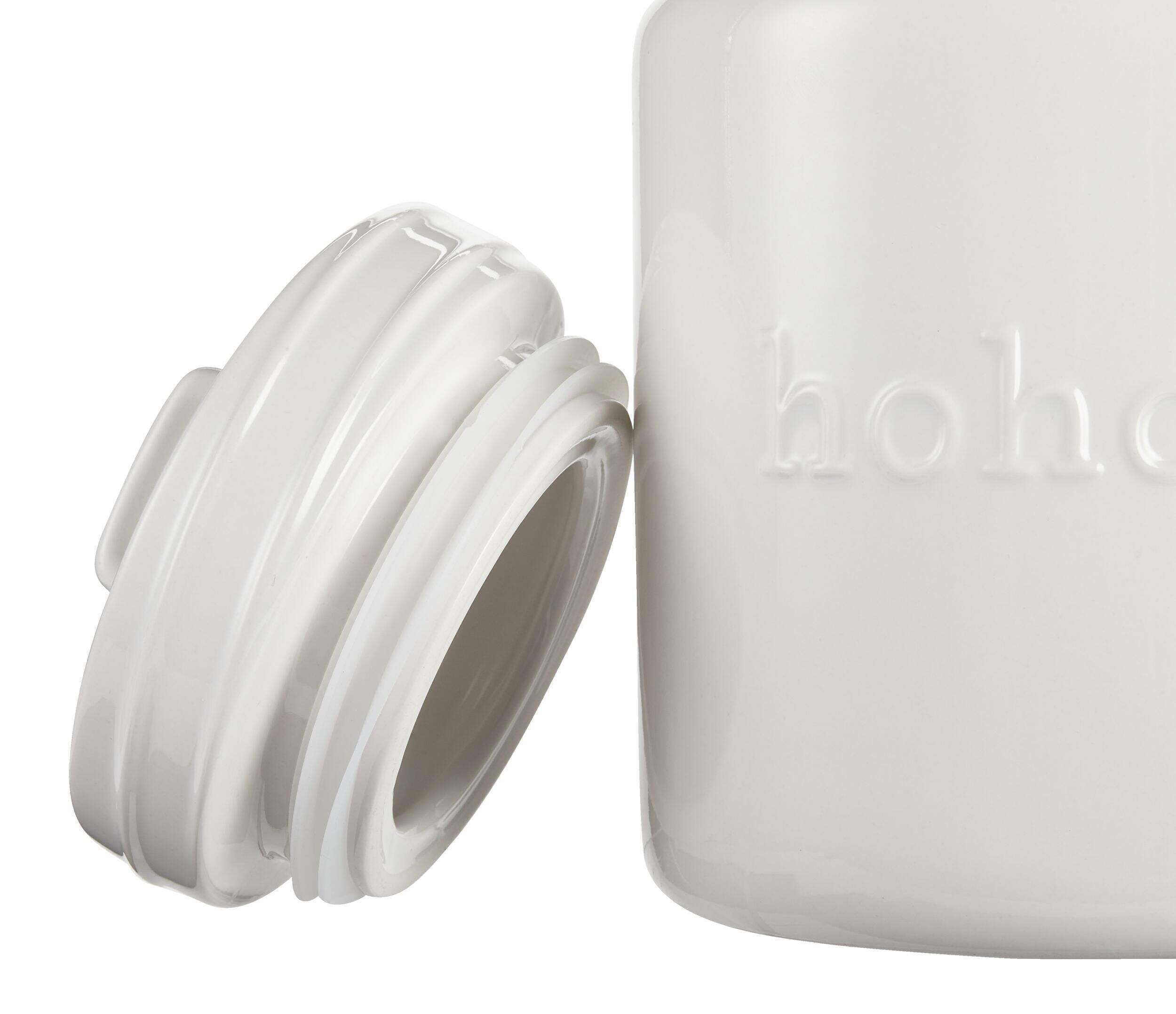 Jillian Harris X CANVAS Christmas Ho Ho Ho Cookie Jar, White Stoneware ...