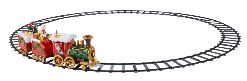 Christmas Decoration Battery Operated Holiday Train Set, 60-in ...