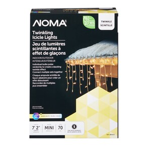NOMA Outdoor 70 Twinkling LED Icicle Lights, Warm White | Canadian Tire