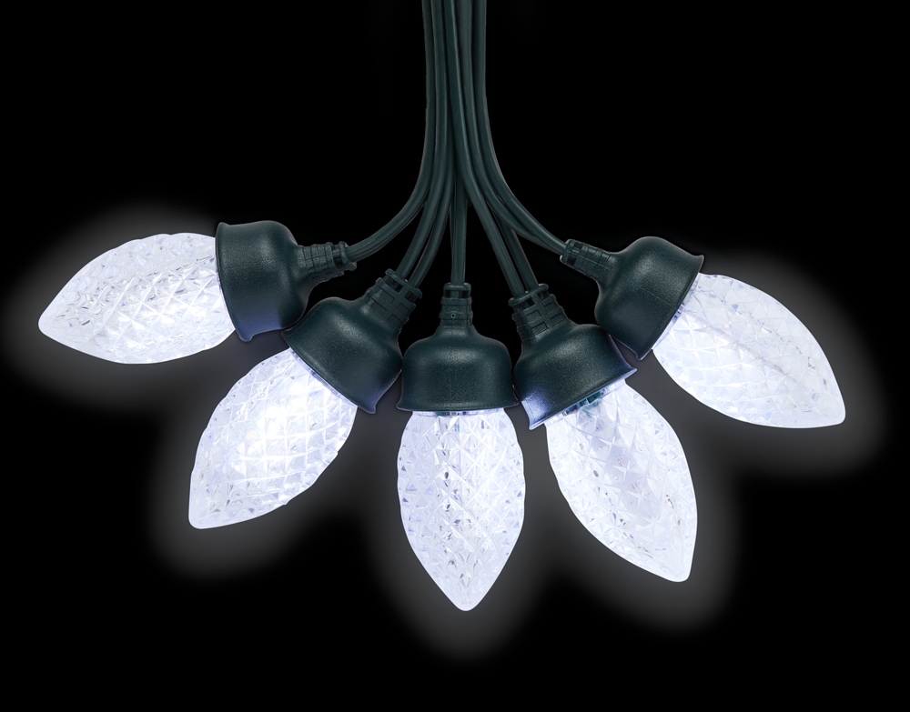 NOMA Northern Shimmer 10 C9 Christmas Lights, 90 LED Lights, Pure White ...