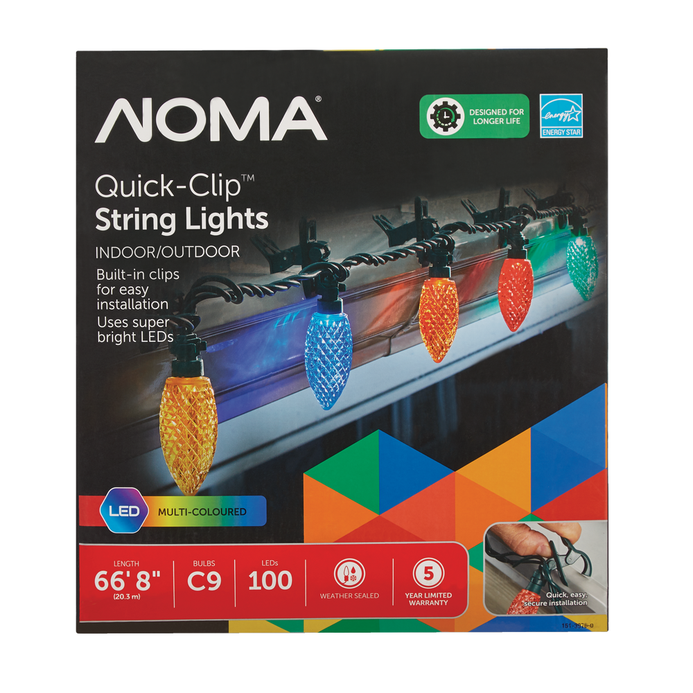 Noma Quick Clip C9 Christmas Lights Led String Lights Multi Colour 100 Pk Canadian Tire
